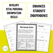 Personal Information Mega Pack {Level 3} – The Autism Helper