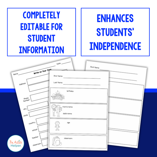Personal Information Mega Pack {Level 2} – The Autism Helper