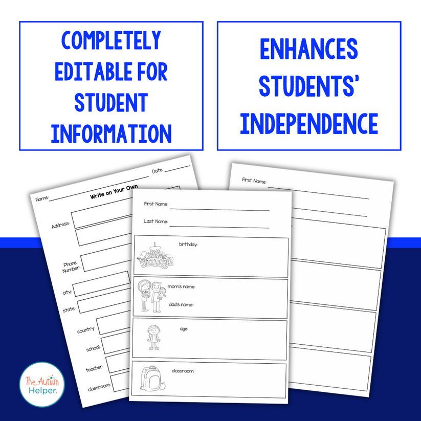 Personal Information Mega Pack {Level 2} – The Autism Helper