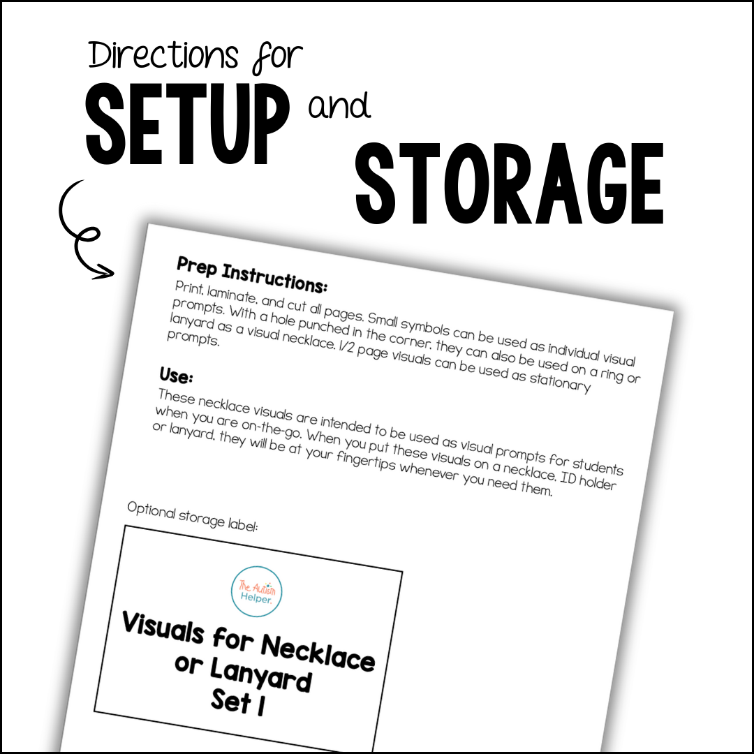 Visuals for Necklace or Lanyard – The Autism Helper