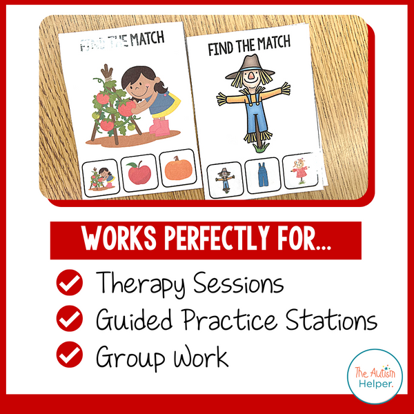 Farm Themed Errorless & Identical Matching Task Cards – The Autism Helper