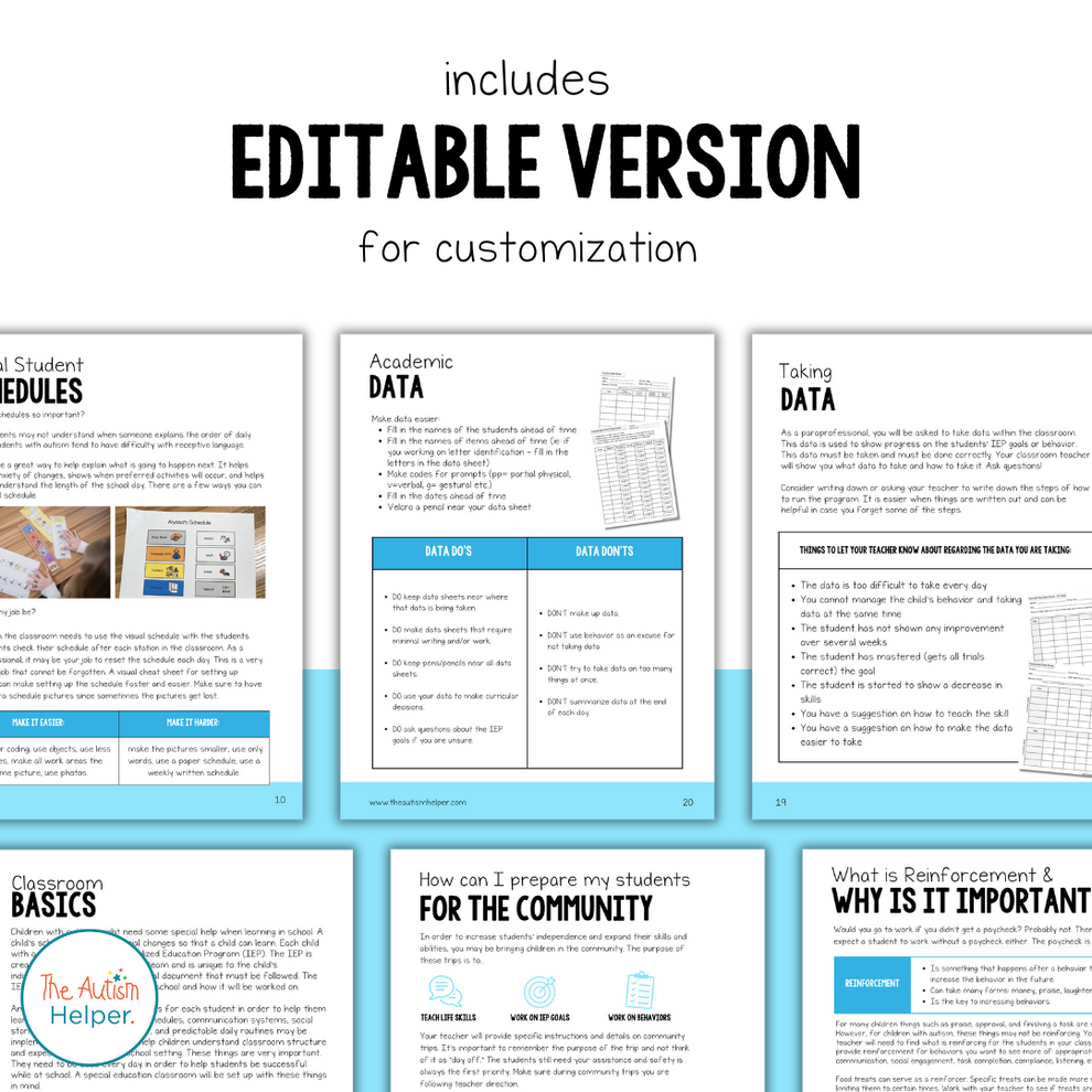 Paraprofessional Training Manual – The Autism Helper