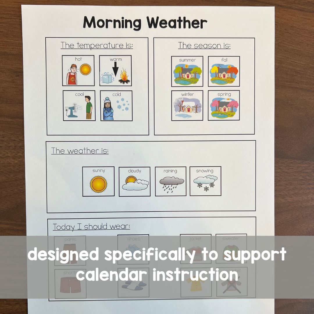 Visual Calendar Worksheets – The Autism Helper