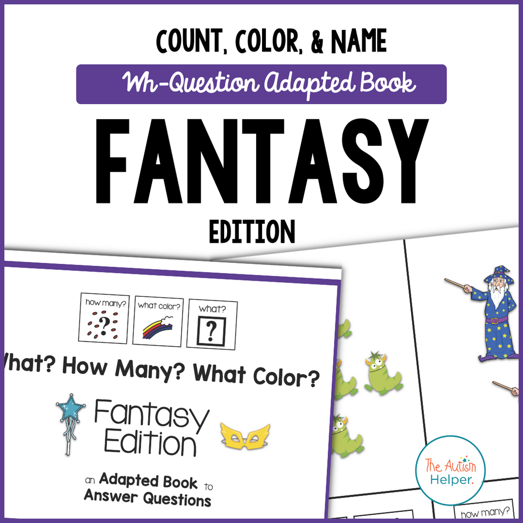 Count, Color, & Name Wh-Question Adapted Books – The Autism Helper