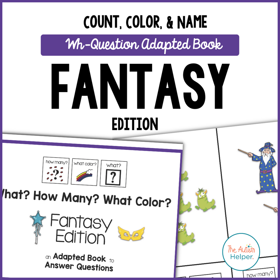 Count, Color, & Name Wh-Question Adapted Books – The Autism Helper