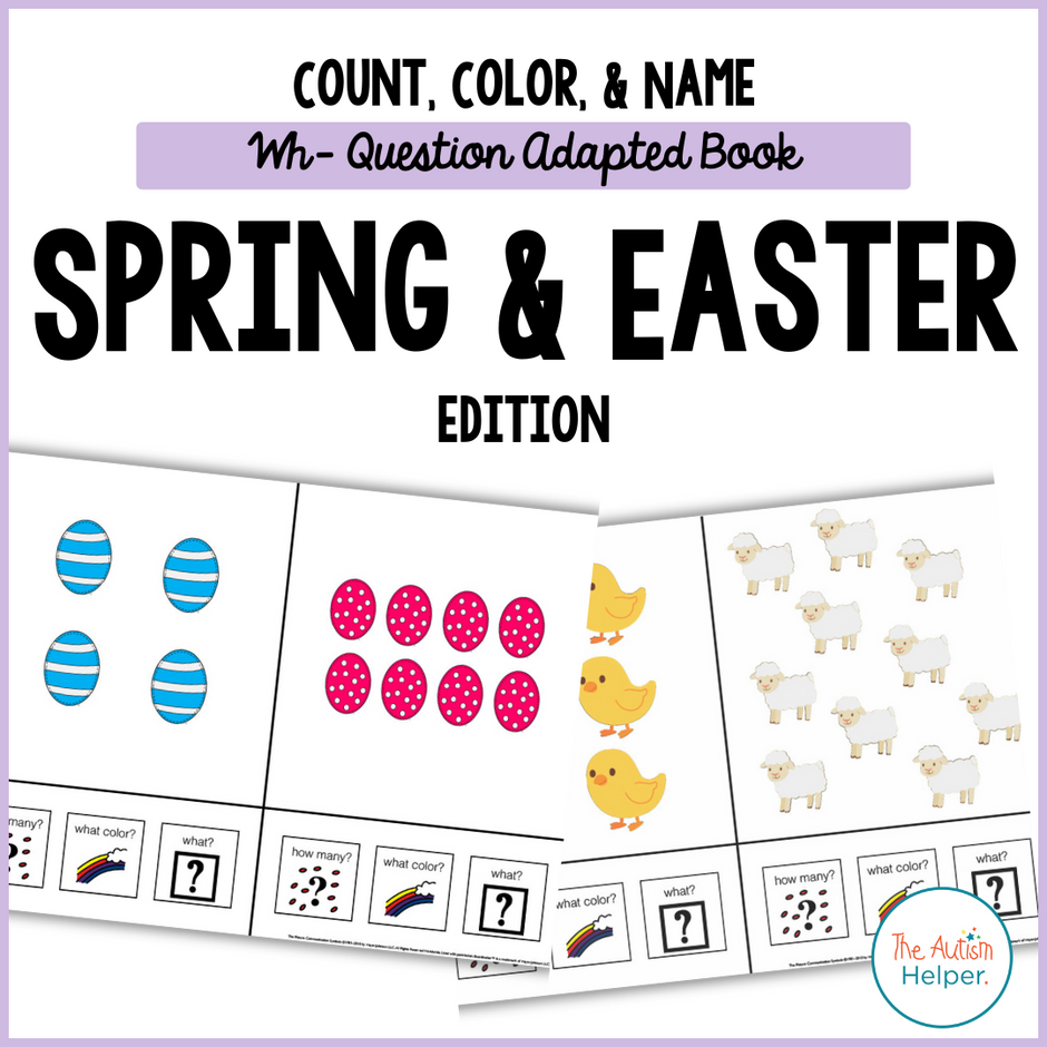 Count, Color, & Name Wh-Question Adapted Books – The Autism Helper