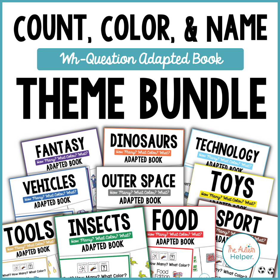 Count, Color, & Name Wh-Question Adapted Books – The Autism Helper