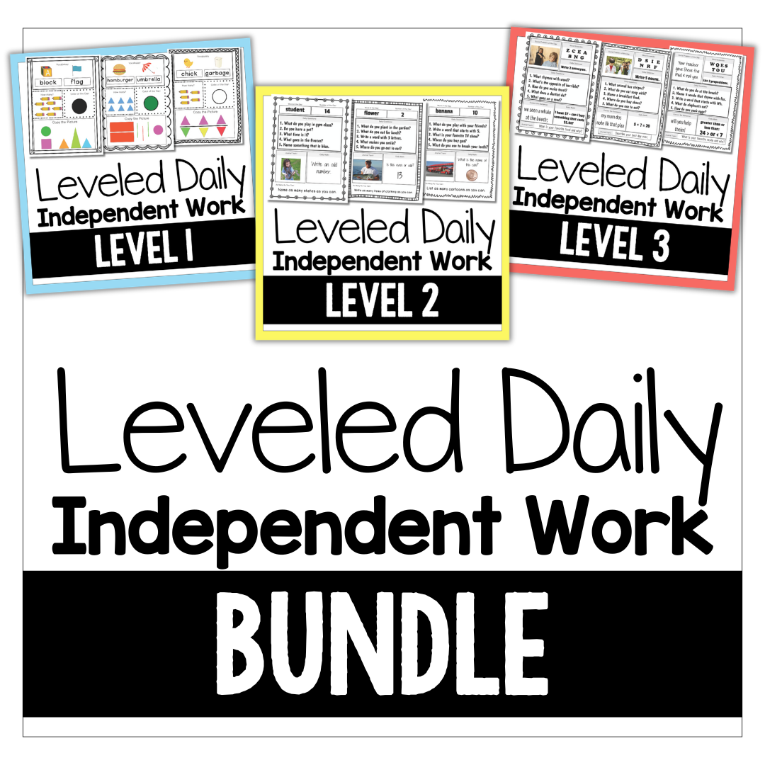 Leveled Daily Independent Work BUNDLE – The Autism Helper