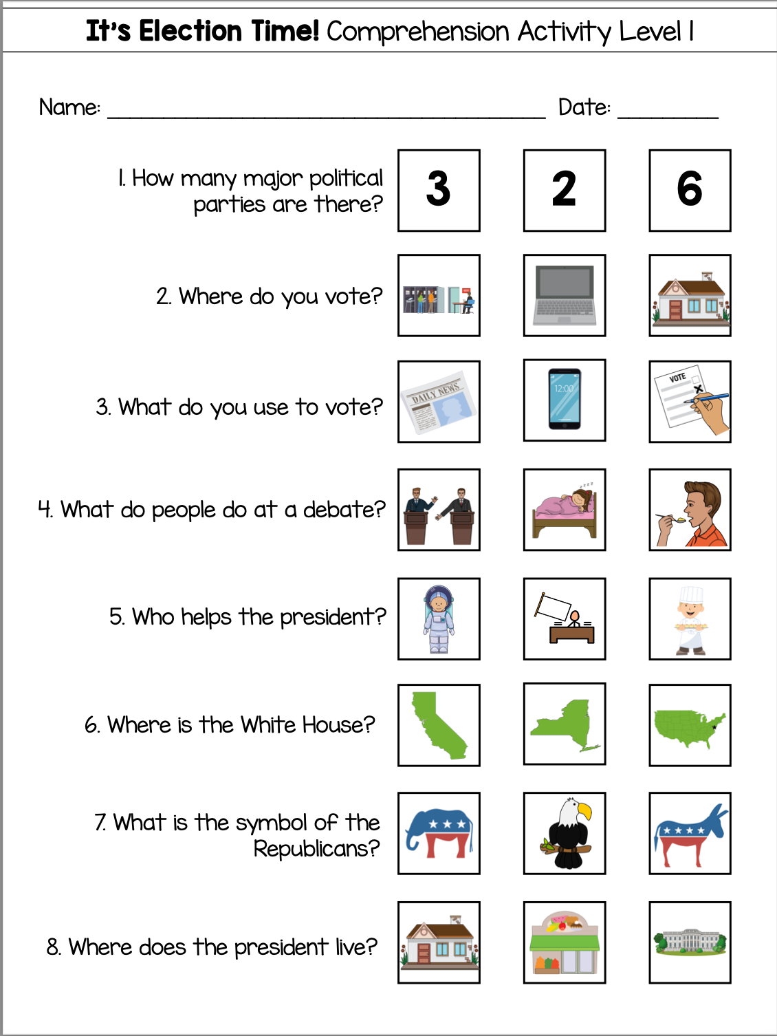 United States Election Unit {Includes 2024 Election} – The Autism Helper