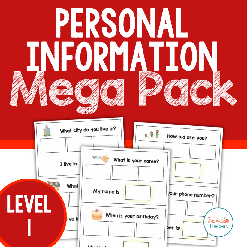 Personal Information Mega Pack {Level 1} – The Autism Helper