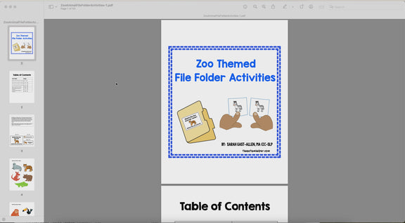 Zoo Animals File Folder Activities – The Autism Helper