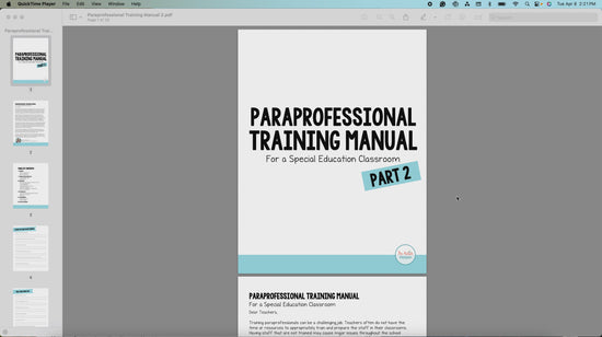 Paraprofessional Training Manual - PART 2 – The Autism Helper