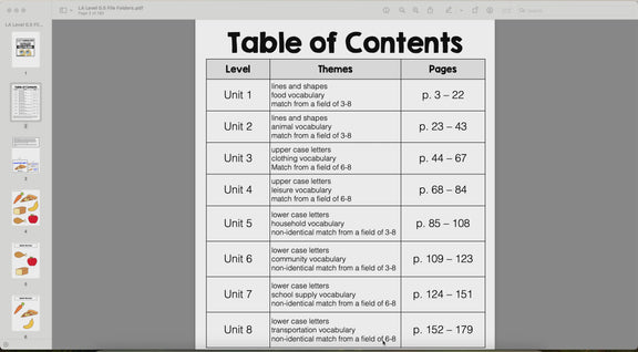 Level 0.5 Language Arts Leveled Daily Curriculum FILE FOLDER ACTIVITIE ...