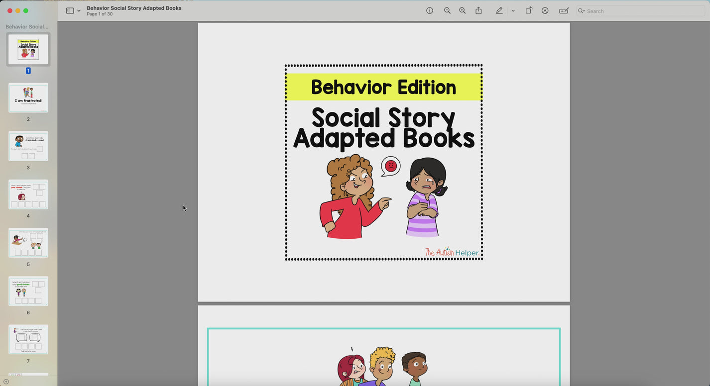 Behavior Social Story Adapted Book Series – The Autism Helper