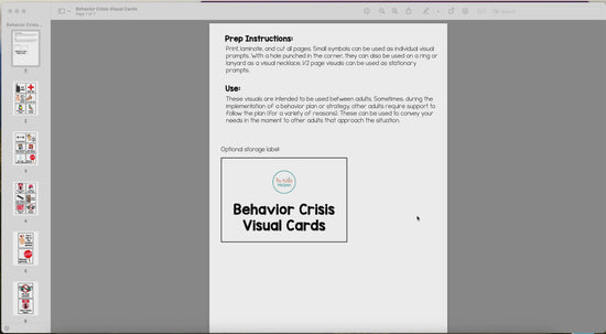 Behavior Crisis Visual Cards – The Autism Helper