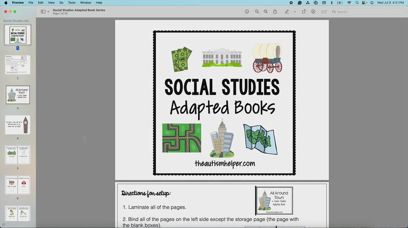 Social Studies Adapted Book Series – The Autism Helper