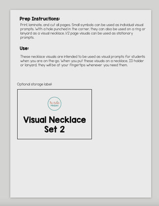 Visuals for Necklace or Lanyard Set 2 – The Autism Helper