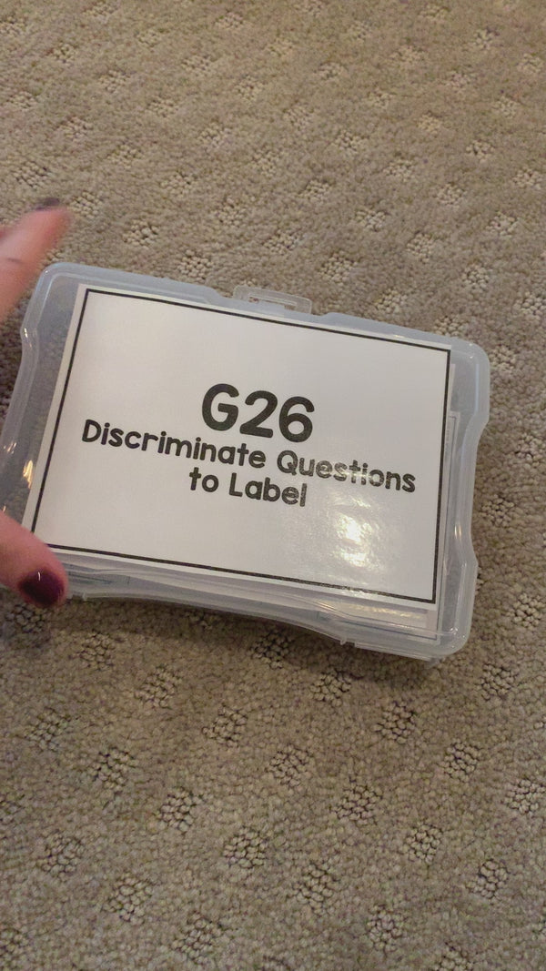 Discriminate Between Different Questions Task Cards [ABLLS-R Aligned G ...