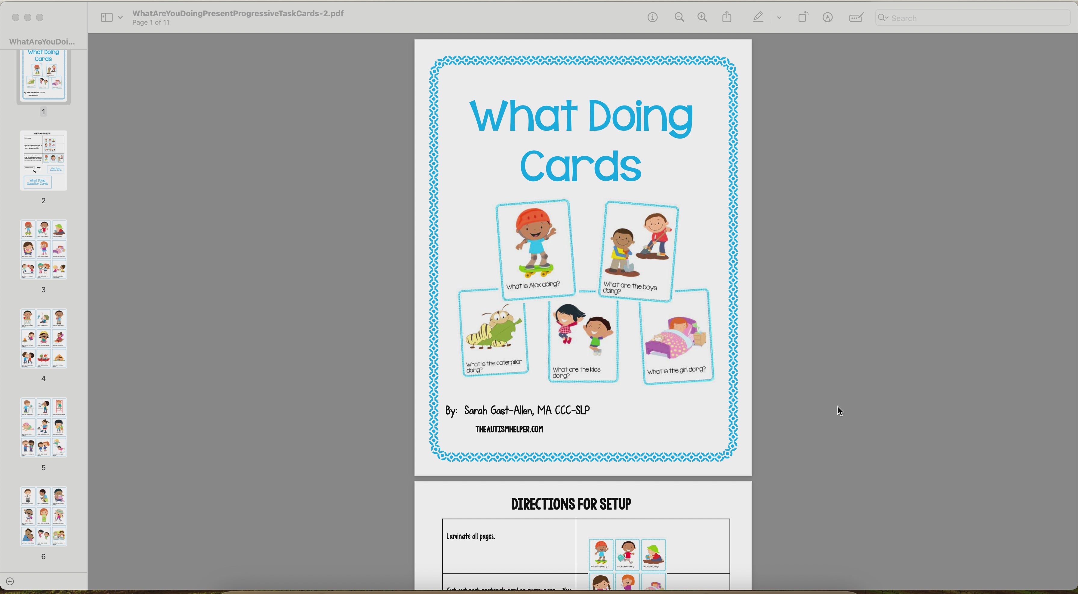 What Are You Doing? Present Progressive Task Cards – The Autism Helper