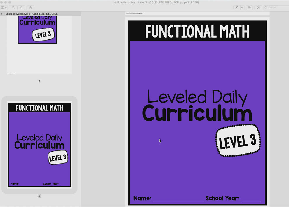 Functional Math Leveled Daily Curriculum {LEVEL 3} – The Autism Helper