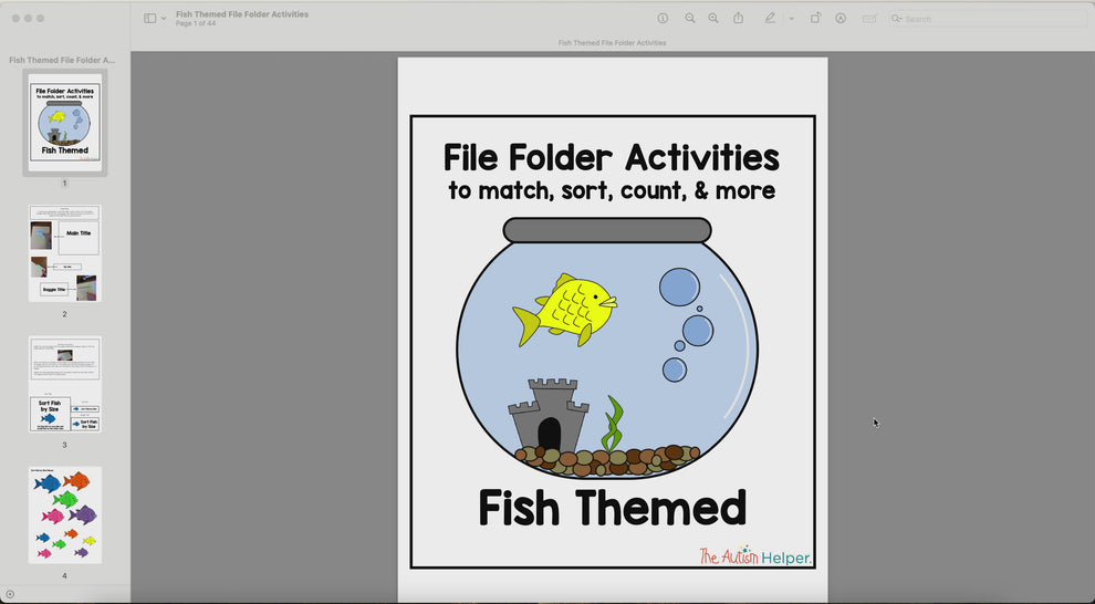 Fish Themed File Folder Activities – The Autism Helper