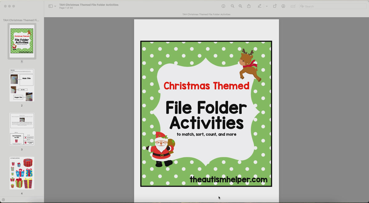 Christmas File Folder Activities – The Autism Helper