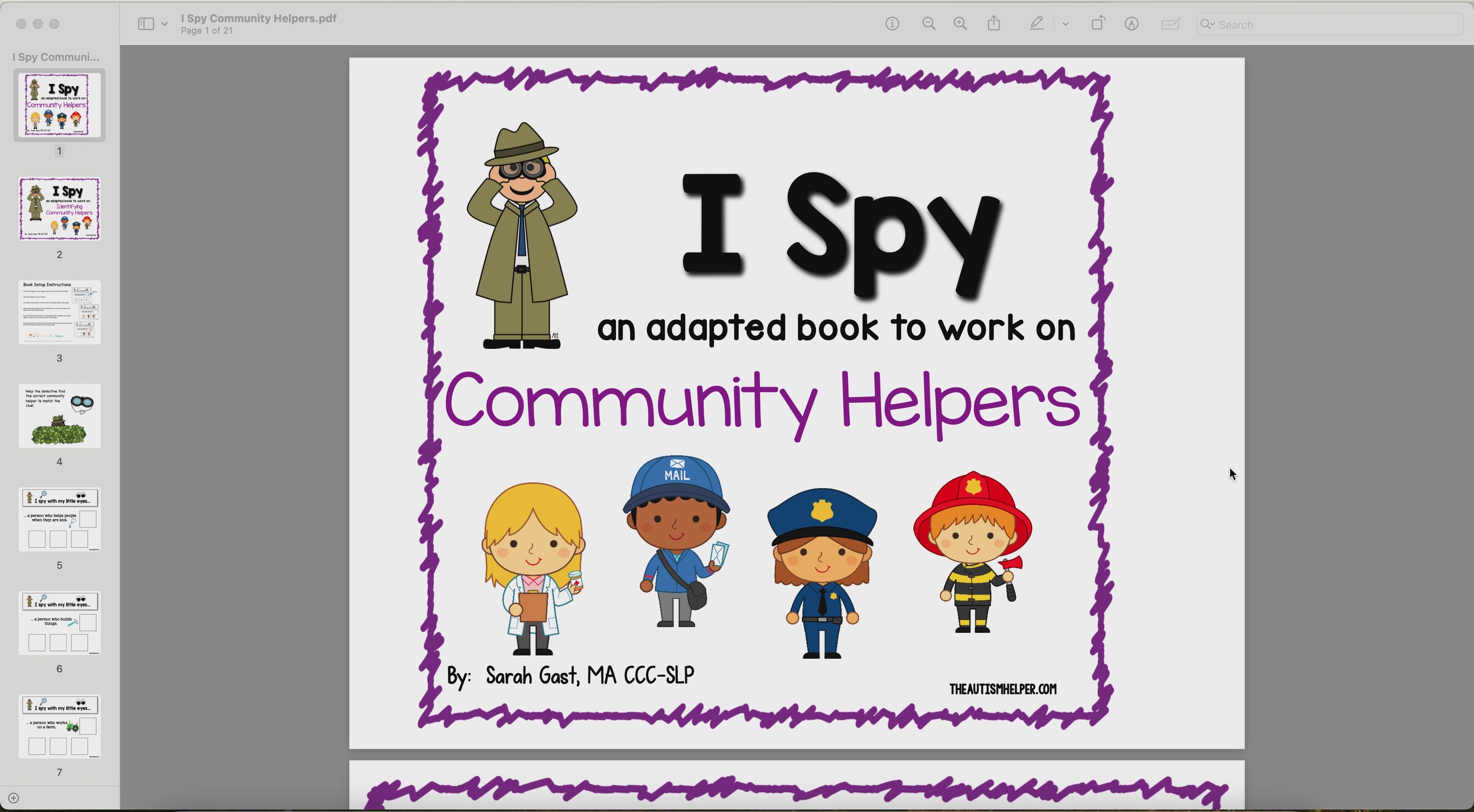 I Spy - Community Helpers Adapted Book – The Autism Helper