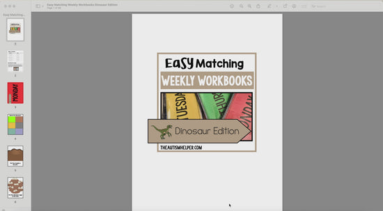 Easy Matching Weekly Workbooks - Dinosaur Edition – The Autism Helper