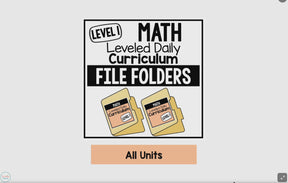 Level 1 Math Leveled Daily Curriculum FILE FOLDER ACTIVITIES – The ...