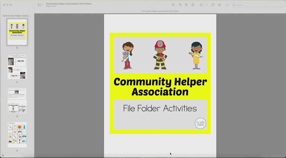 Community Helper Association File Folder Activities – The Autism Helper