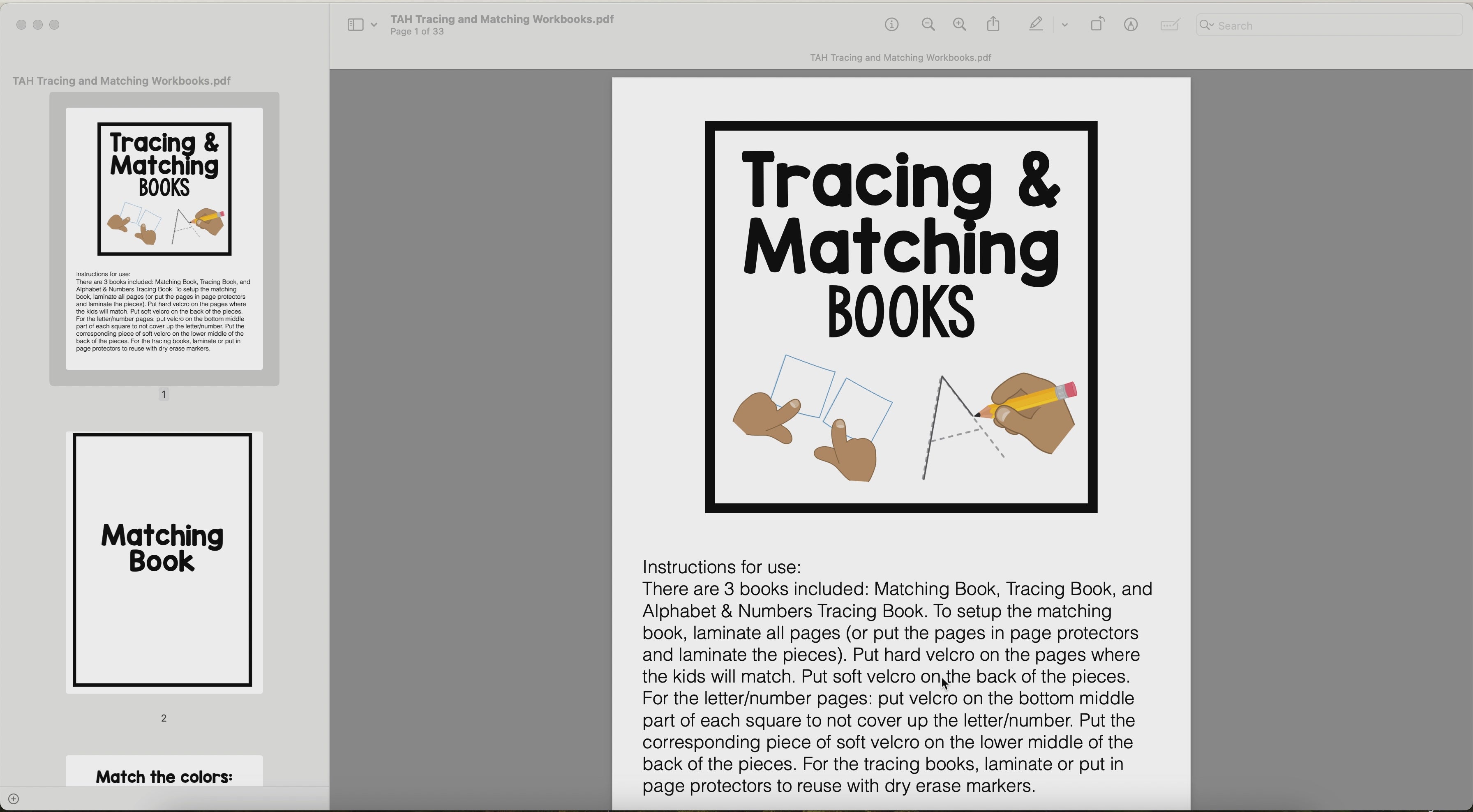 Tracing and Matching Workbooks – The Autism Helper