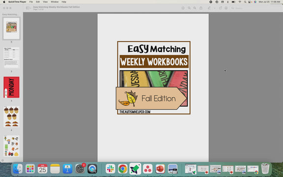 Easy Matching Weekly Workbooks - Fall Edition – The Autism Helper