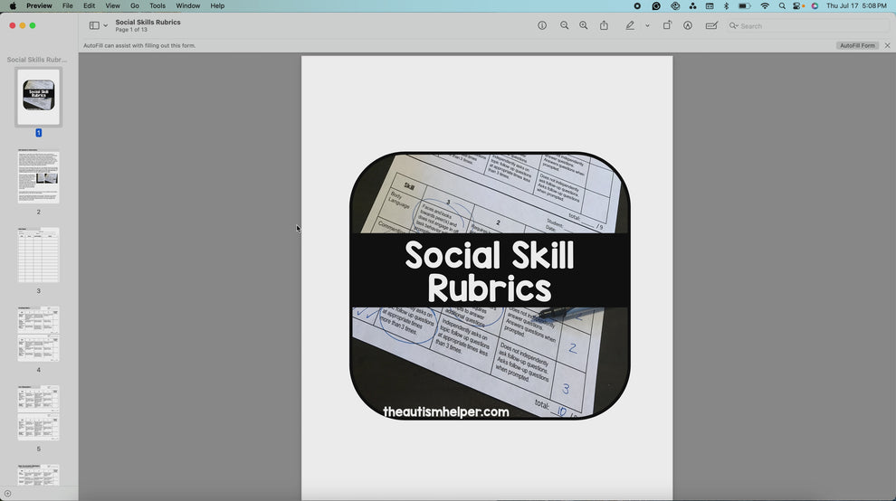 Social Skills Rubrics – The Autism Helper