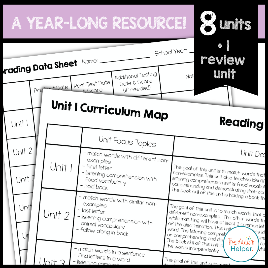Reading Comprehension Leveled Daily Curriculum {LEVEL 1} – The Autism ...