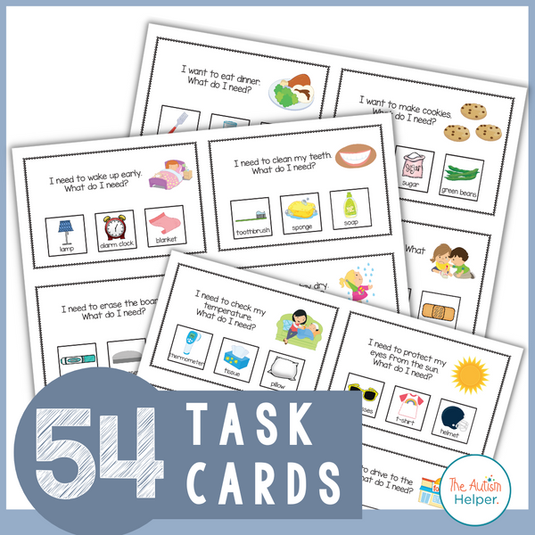 What Do I Need? Life Skills Task Cards – The Autism Helper