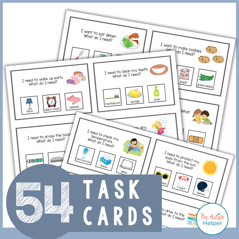 What Do I Need? Life Skills Task Cards – The Autism Helper