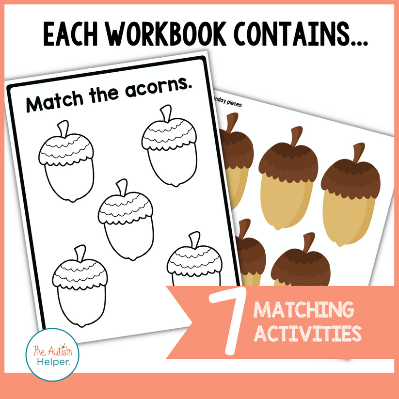 Easy Matching Weekly Workbooks - Fall Edition – The Autism Helper