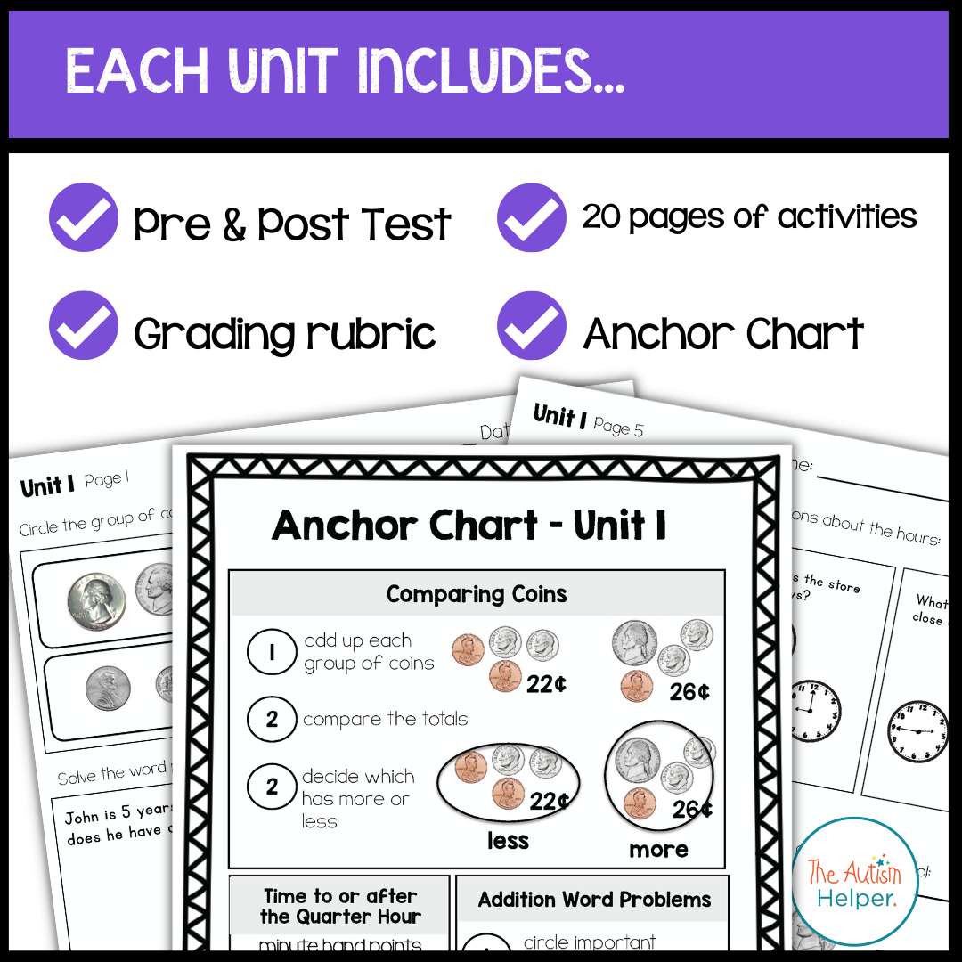 Functional Math Leveled Daily Curriculum {LEVEL 3} – The Autism Helper
