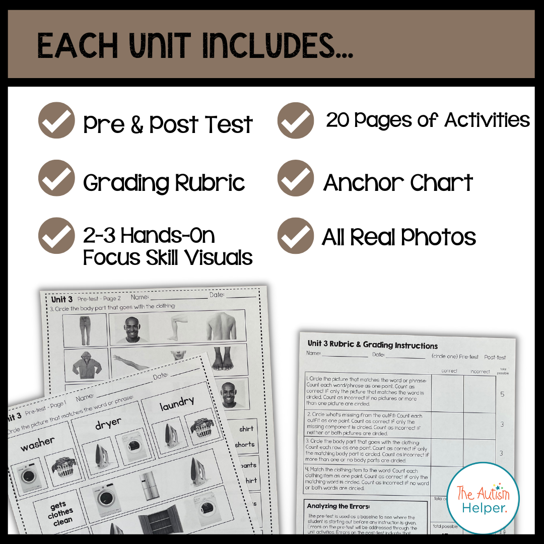 Life Skills Leveled Daily Curriculum {LEVEL 1} – The Autism Helper