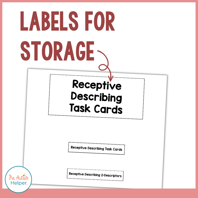 Receptive Describing Task Cards – The Autism Helper