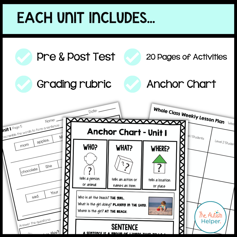 Language Arts Leveled Daily Curriculum {LEVEL 2} – The Autism Helper