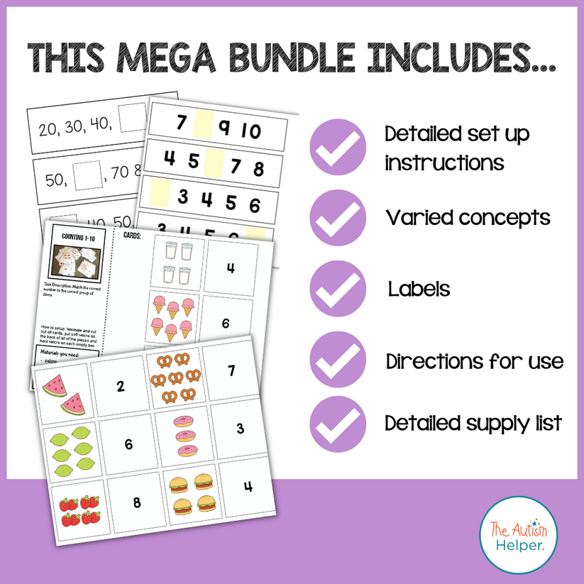 Math Work Task Mega Pack – The Autism Helper