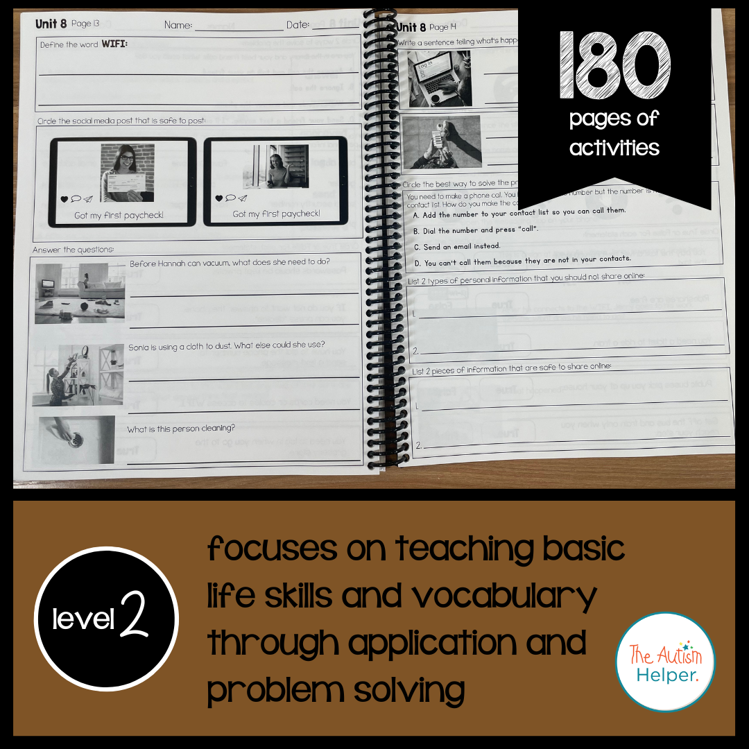 Life Skills Leveled Daily Curriculum {LEVEL 2} – The Autism Helper