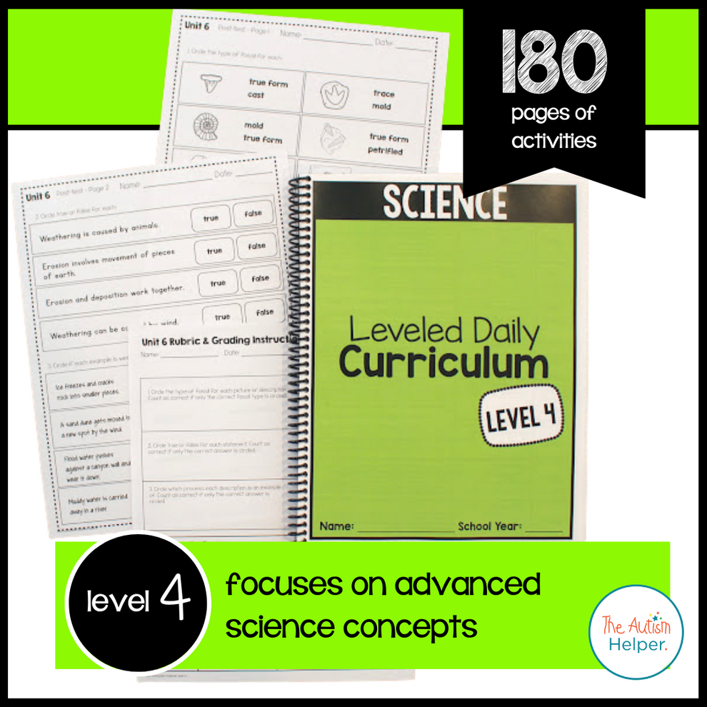 Science Leveled Daily Curriculum {LEVEL 4} – The Autism Helper