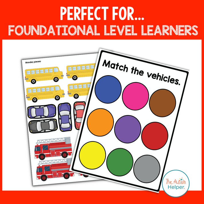 Easy Matching Weekly Workbooks - Transportation Edition – The Autism Helper
