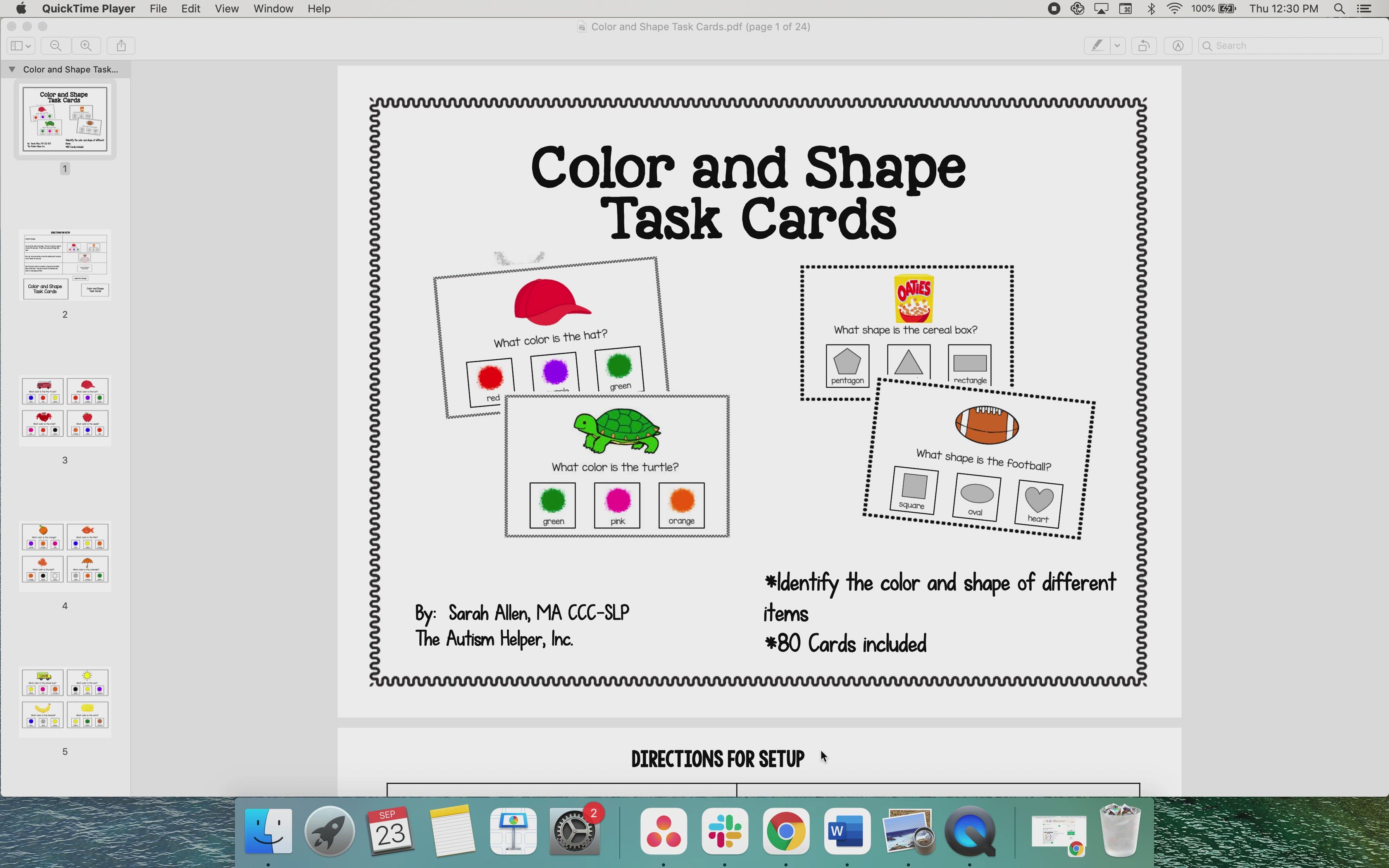 Color and Shape Task Cards – The Autism Helper