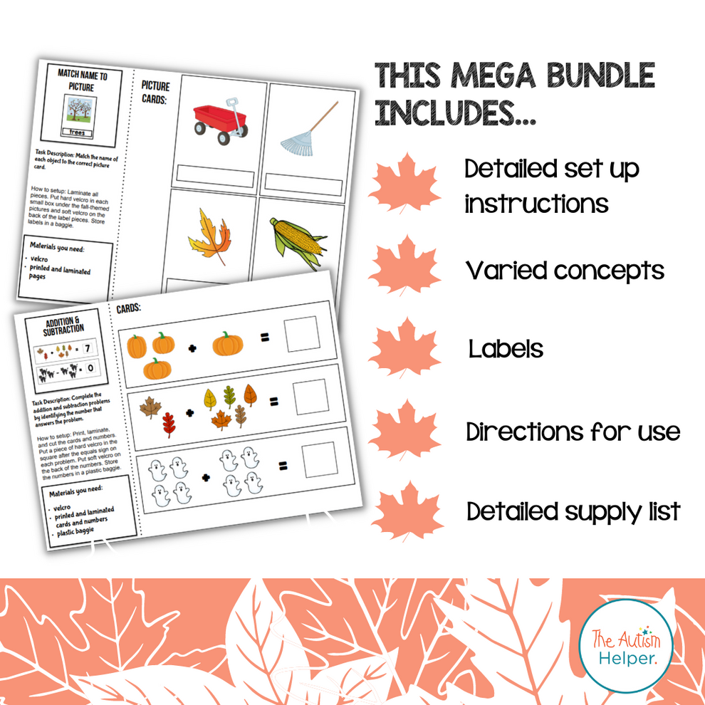 Fall Work Task Mega Pack – The Autism Helper