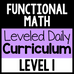 Functional Math Leveled Daily Curriculum {LEVEL 1} – The Autism Helper