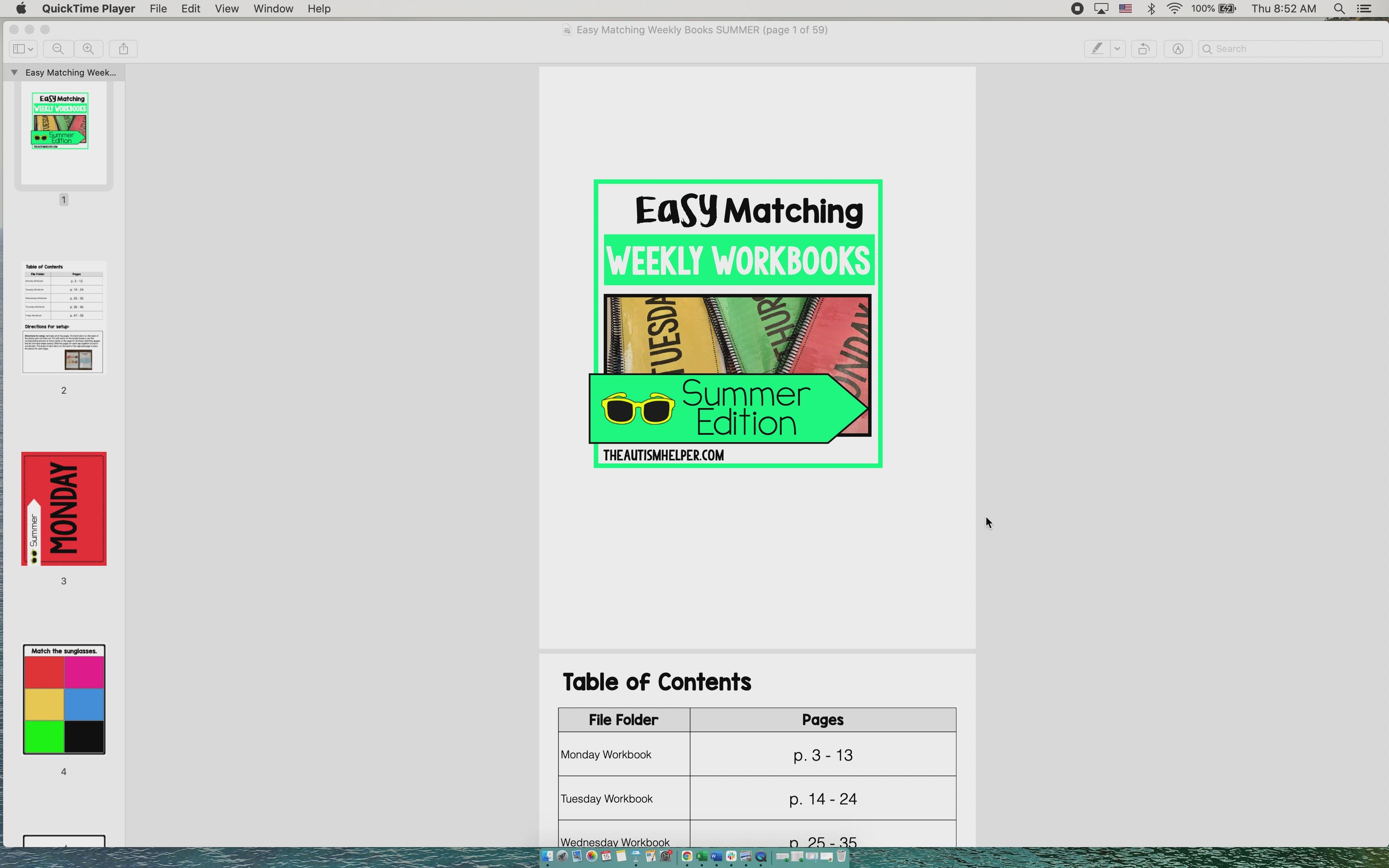 Easy Matching Weekly Workbooks - Summer Edition – The Autism Helper
