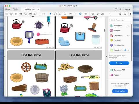 VB-MAPP Task Cards: Visual Perceptual Skills & Match to Sample Level 3 ...